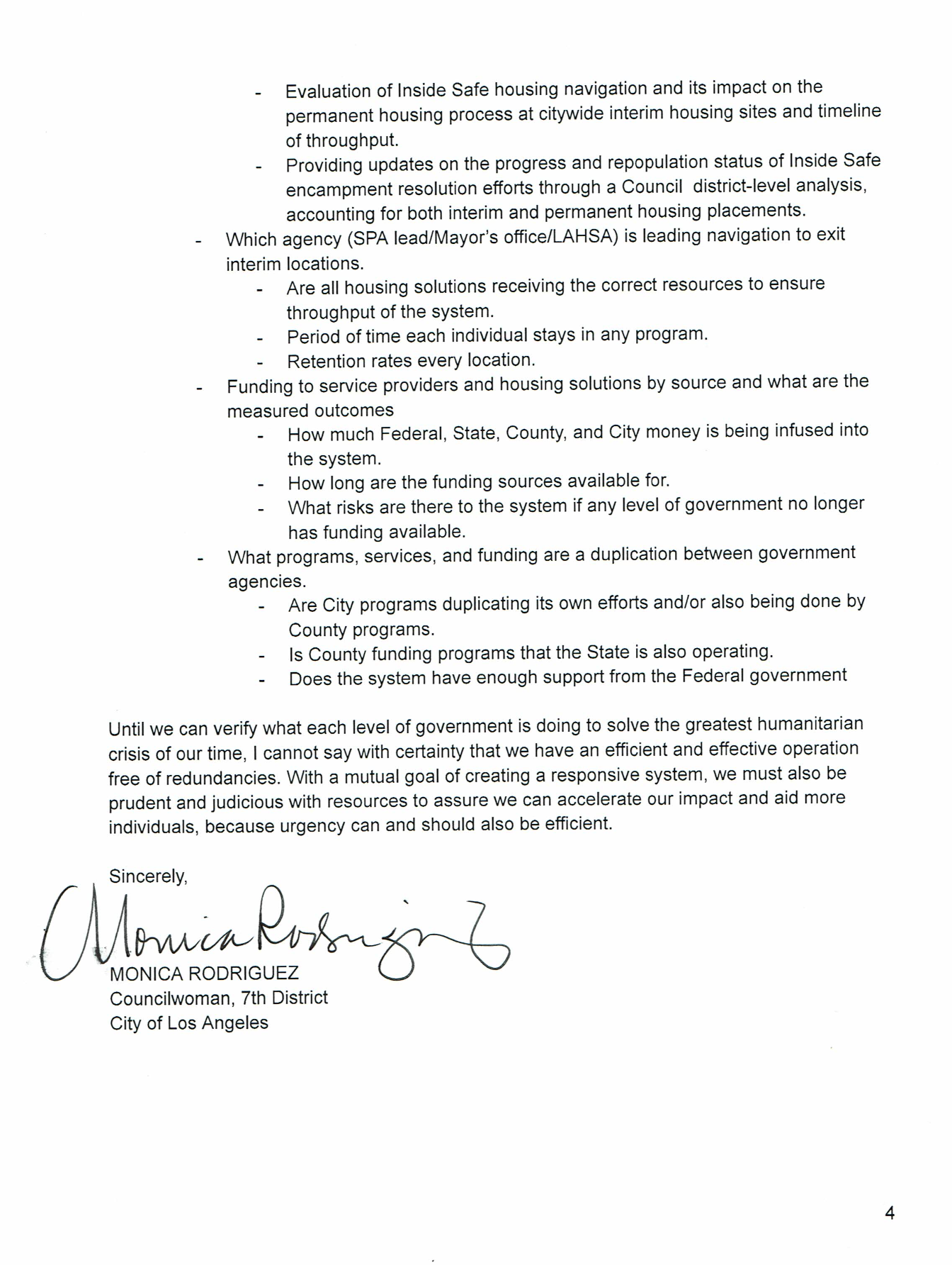 A letter to Judge David O. Carter regarding the L.A. Alliance case ...